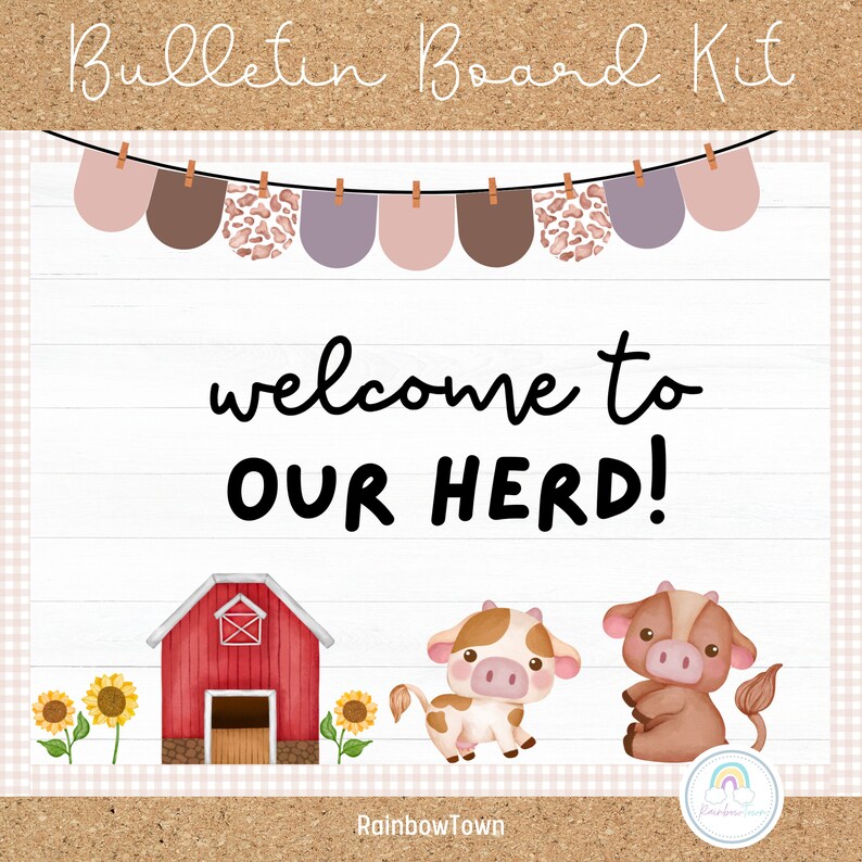 Farm Animals Bulletin Board Kit: Back to School Classroom Decor ...