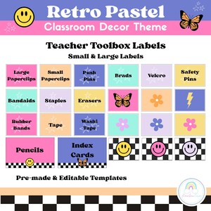 Retro Classroom Decor Bundle Classroom Theme Groovy Bright Classroom ...
