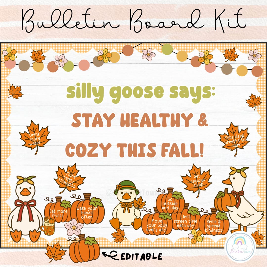 Fall Bulletin Board Kit Healthy Habits Silly Goose Classroom Decor ...