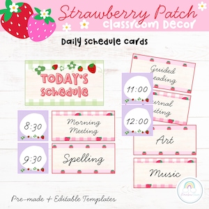 Strawberry Patch Classroom Decor Bundle Printable Digital Download - Etsy