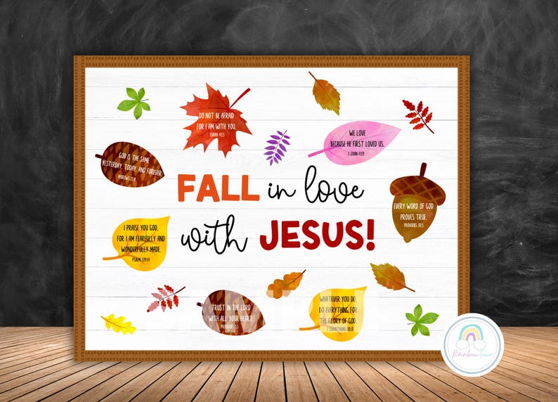 Fall Leaves Bulletin Board Kit | Christian Sunday School Classroom ...