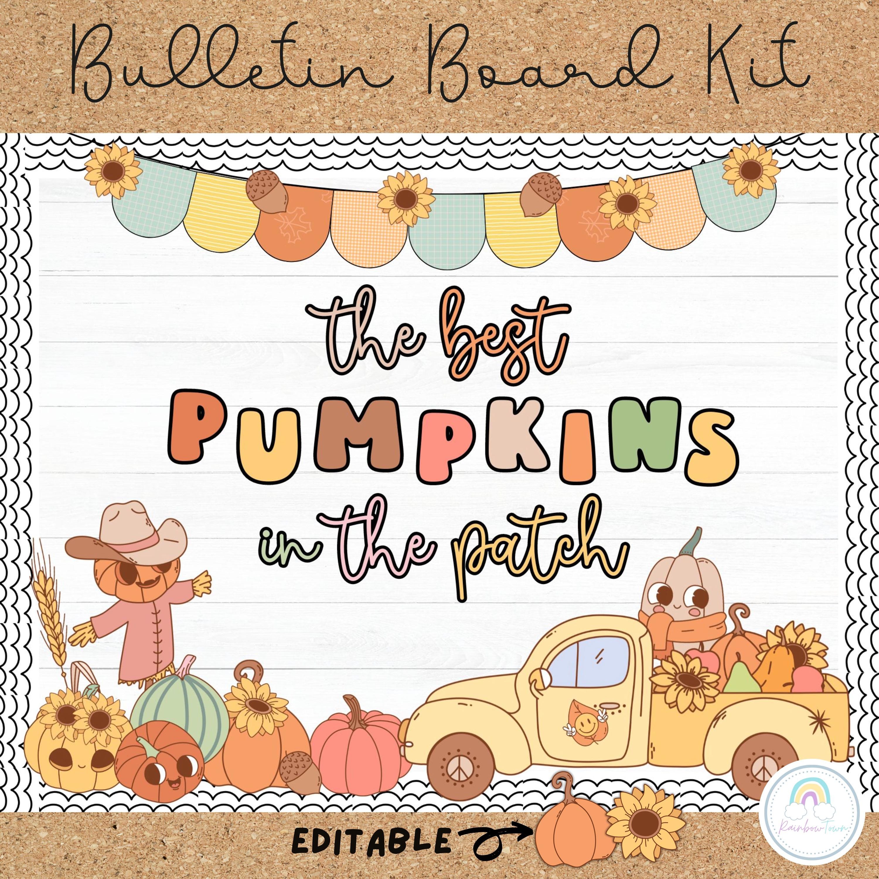 Groovy Fall Bulletin Board Kit | Pumpkin Patch Classroom Decor ...