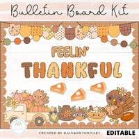 Thanksgiving Bulletin Board Kit & Student Activity - Etsy