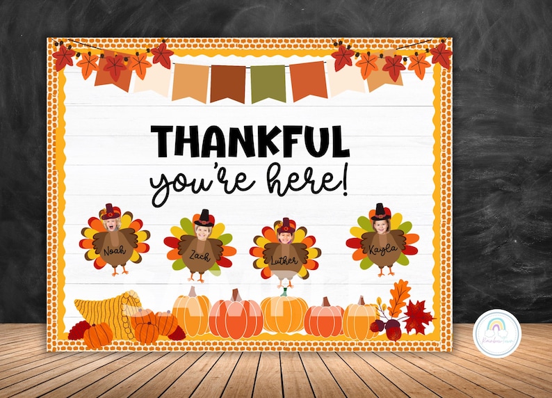 Thanksgiving Bulletin Board Kit Little Turkey Classroom Decorations ...
