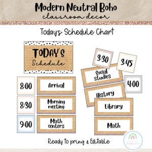 Modern Neutral Boho Classroom Decor Bundle - Etsy