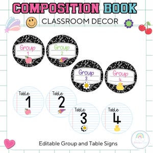 Composition Notebook Classroom Decor Bundle Retro Theme Decorations ...