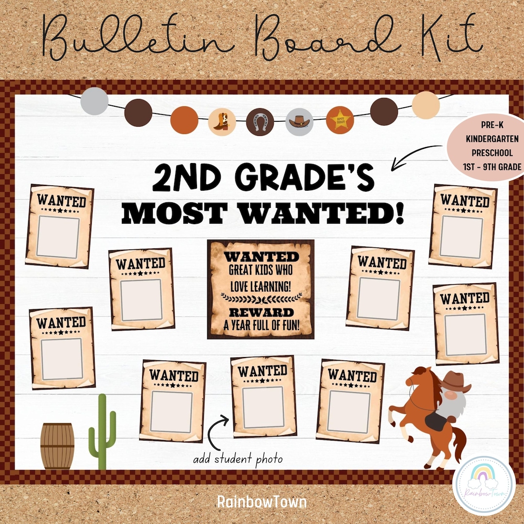 Wanted Posters Back to School Bulletin Board Cowboy Classroom Decor ...