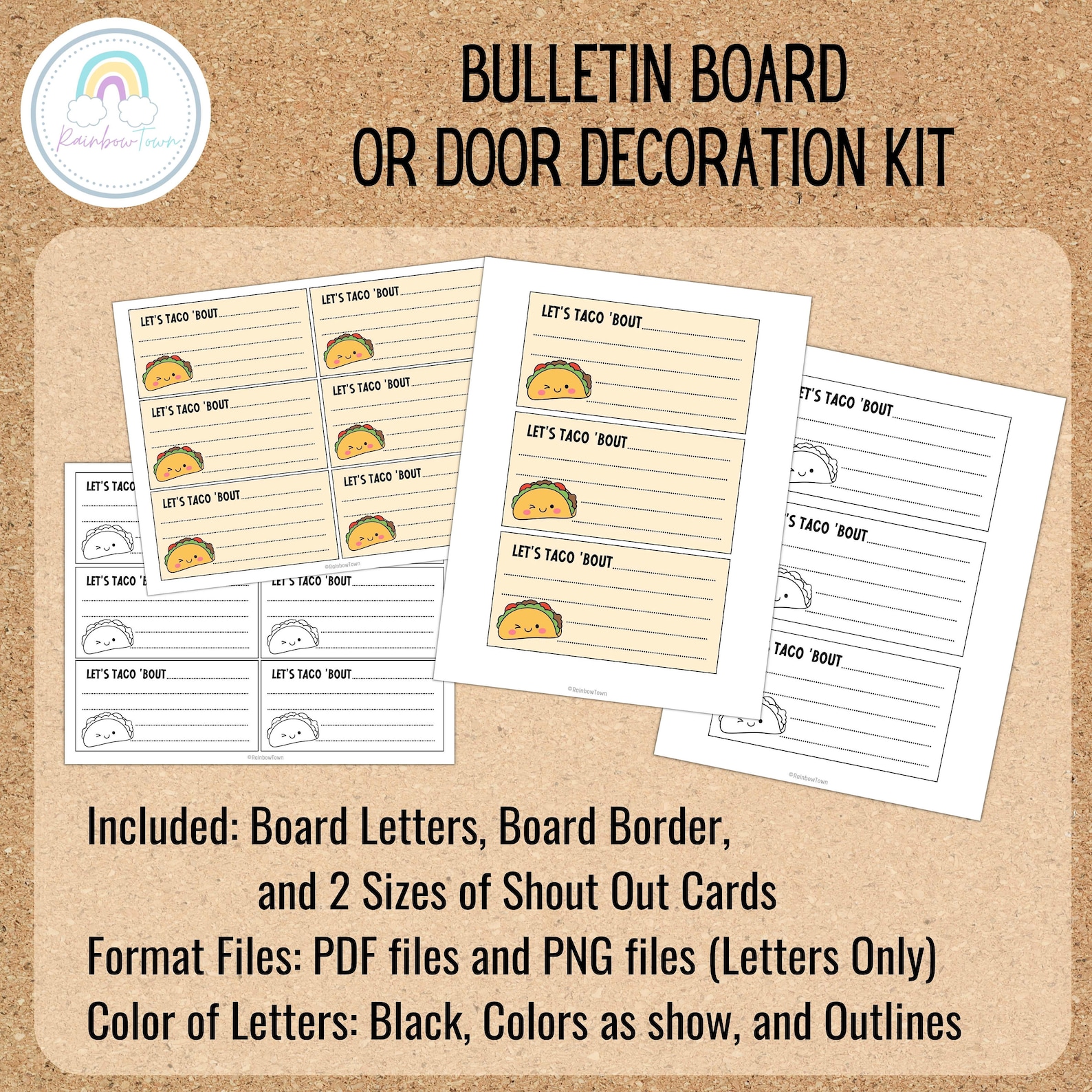 Taco Student Shout Out Bulletin Board Kit (printable PDF) - Etsy