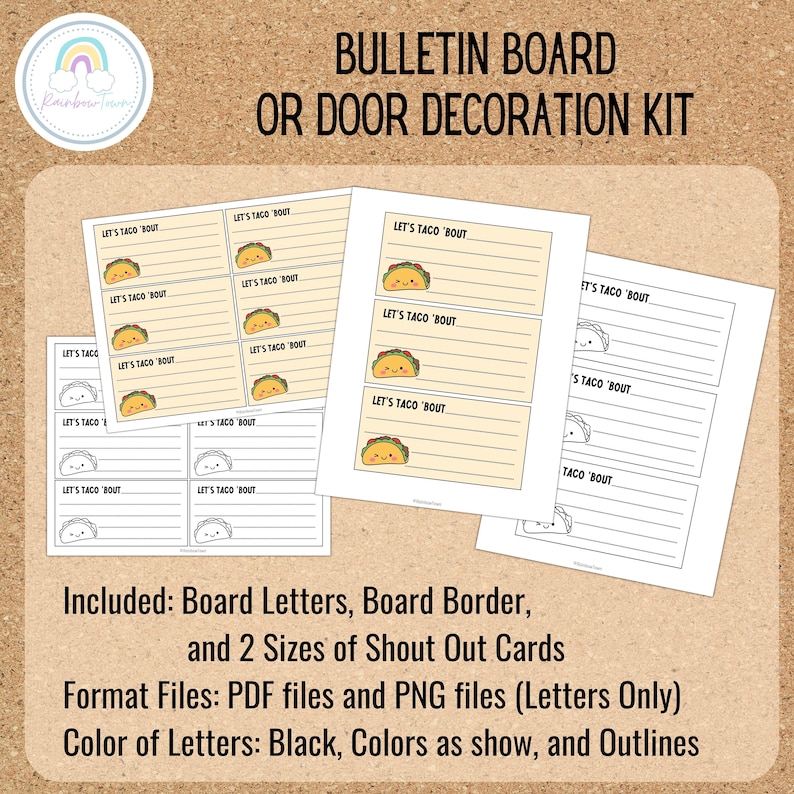 Taco Staff Shout Out Bulletin Board Kit (printable PDF) - Etsy