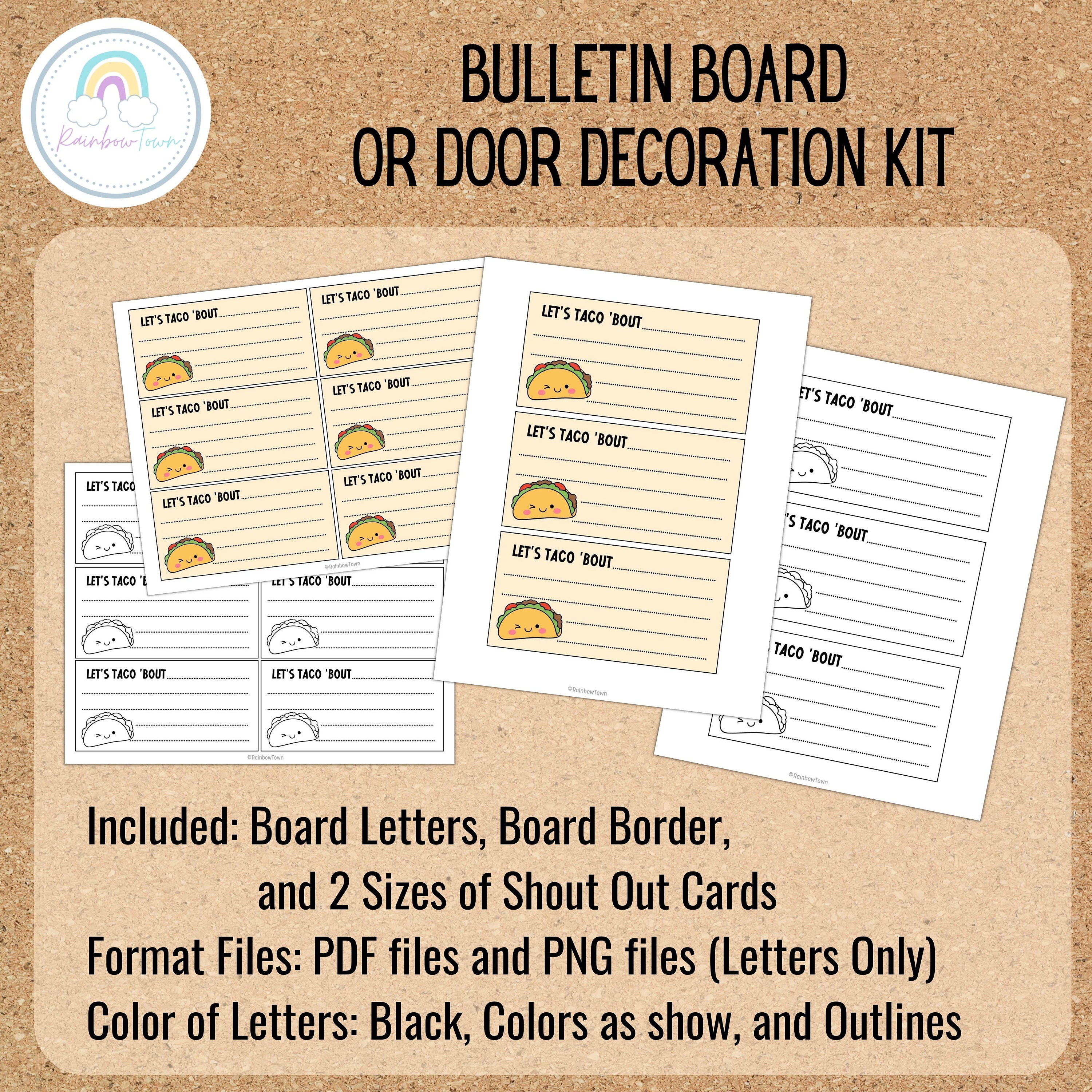 TACO Shout Out Bulletin Board Kit Student Appreciation Shout Out Card ...