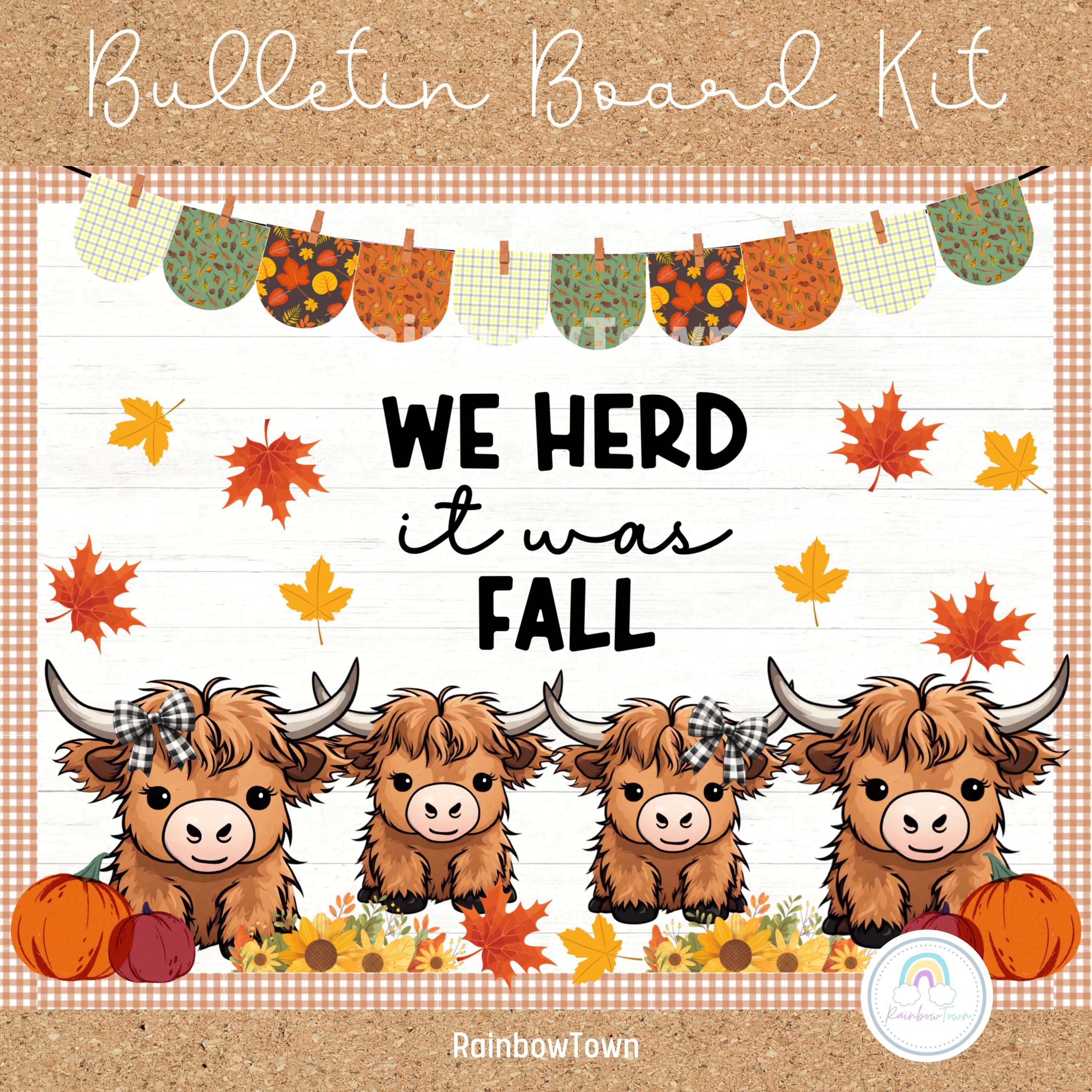 Highland Cow Fall Bulletin Board Kit | Autumn Classroom Decorations ...