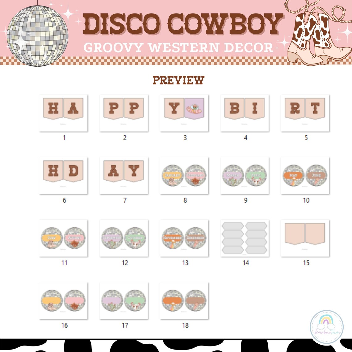 Disco Cowboy Birthday Bulletin Board Groovy Western Classroom Decor ...