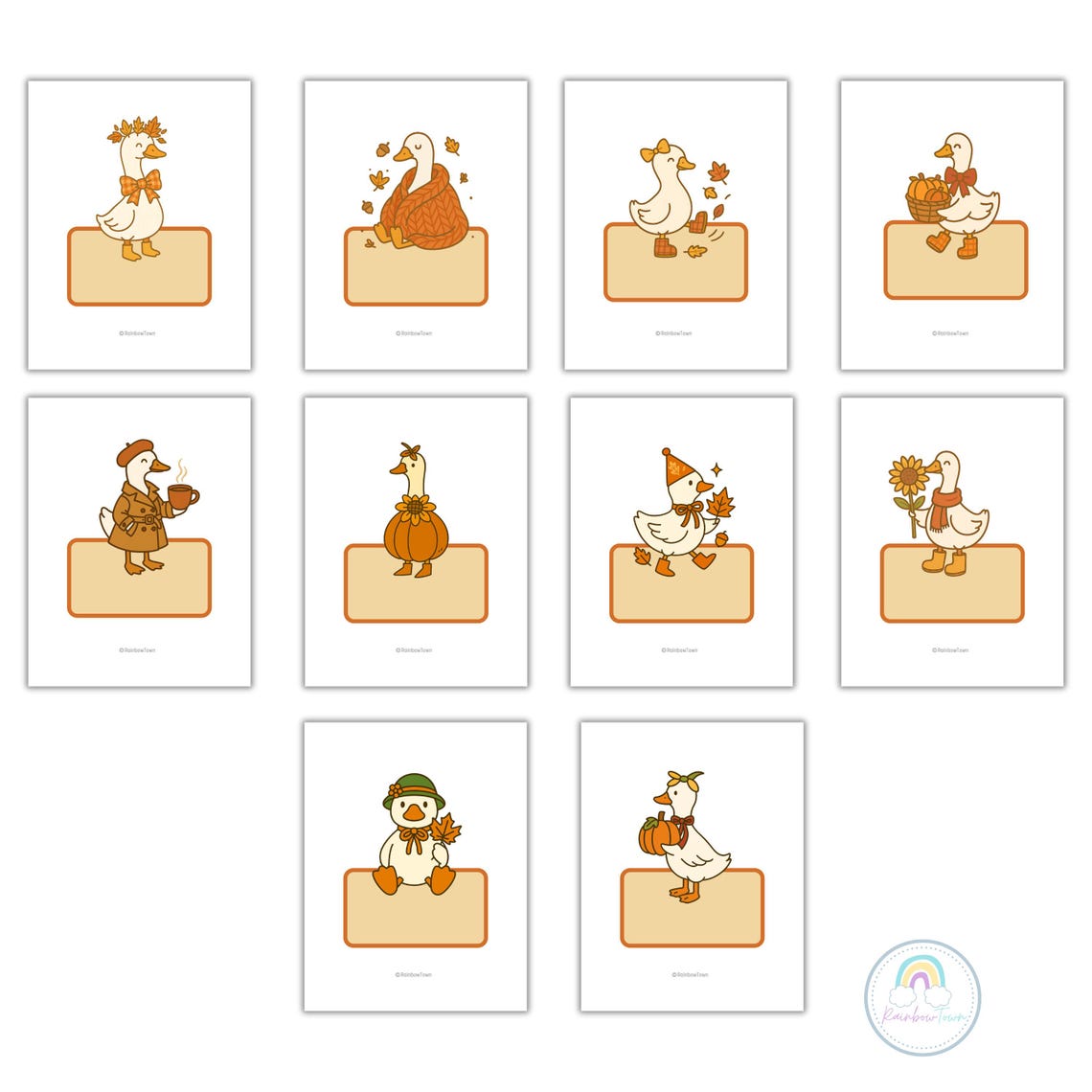 Silly Goose Fall Name Tags Autumn Classroom Decorations Editable ...