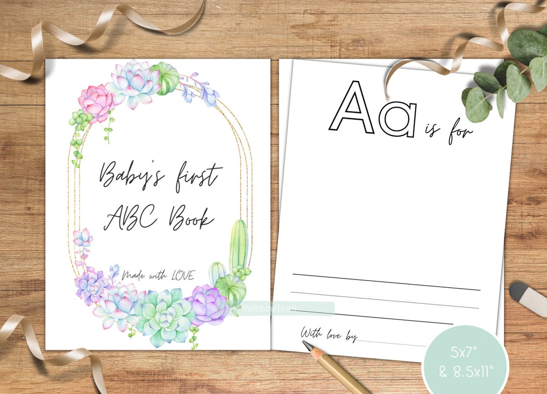 Baby's First ABC Book Baby Shower Alphabet Book Baby Shower Activity ...