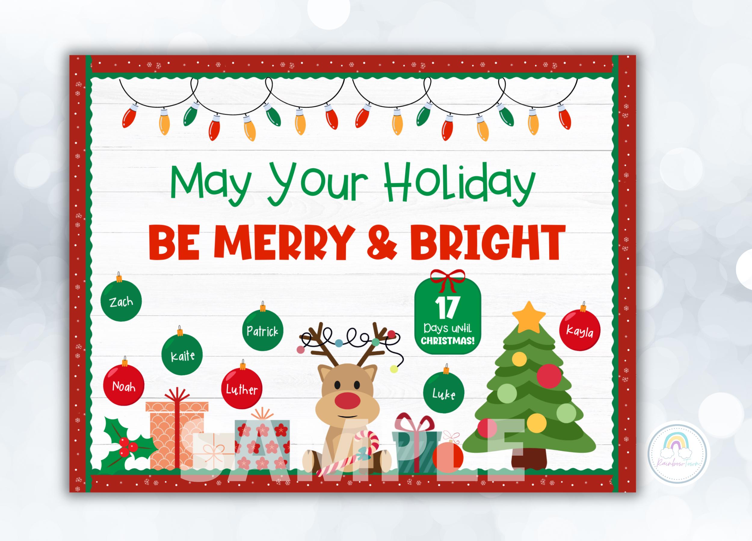 Christmas Countdown Bulletin Board Kit Reindeer Holiday Classroom ...