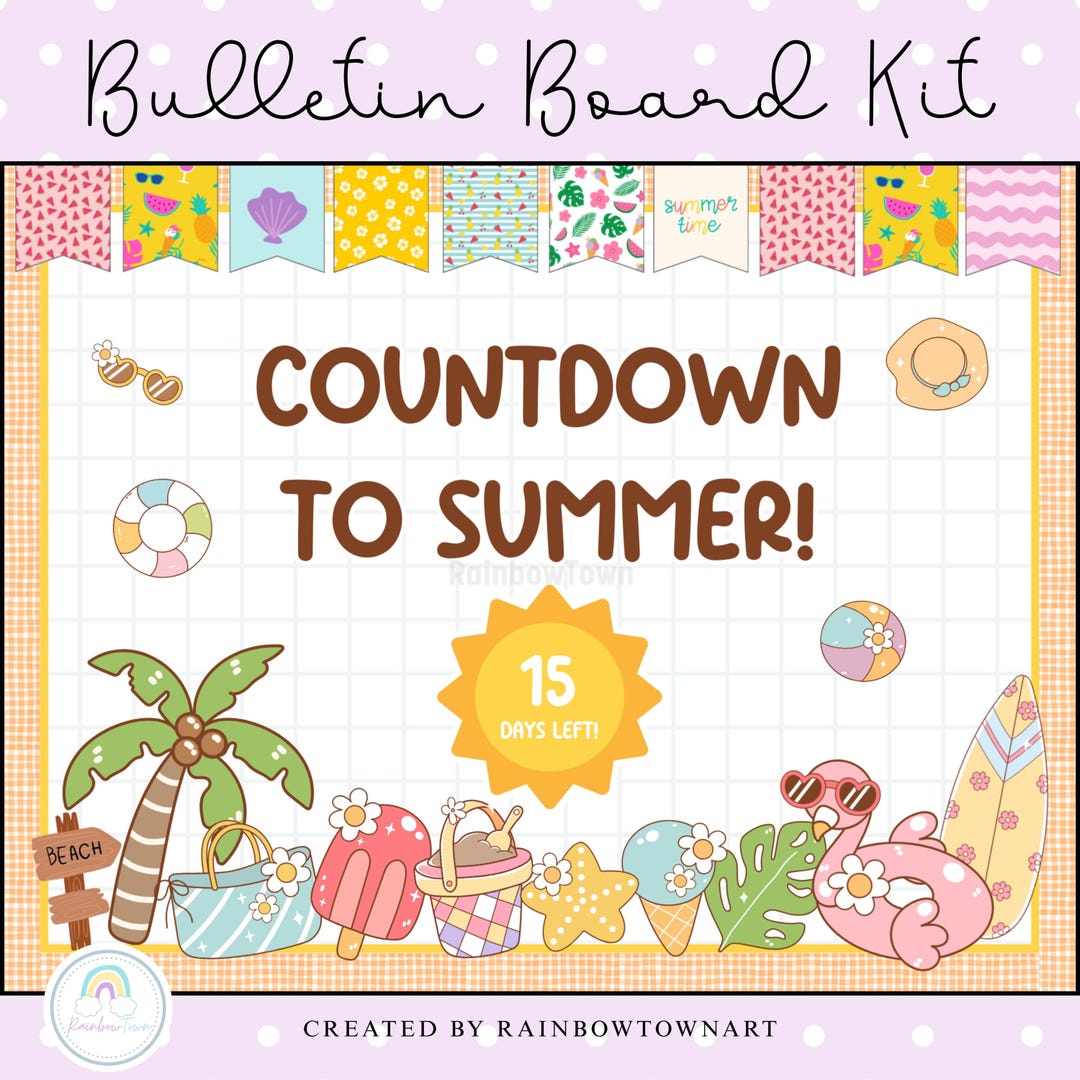 Countdown to Summer Bulletin Board Kit Beach Theme Classroom Decor ...