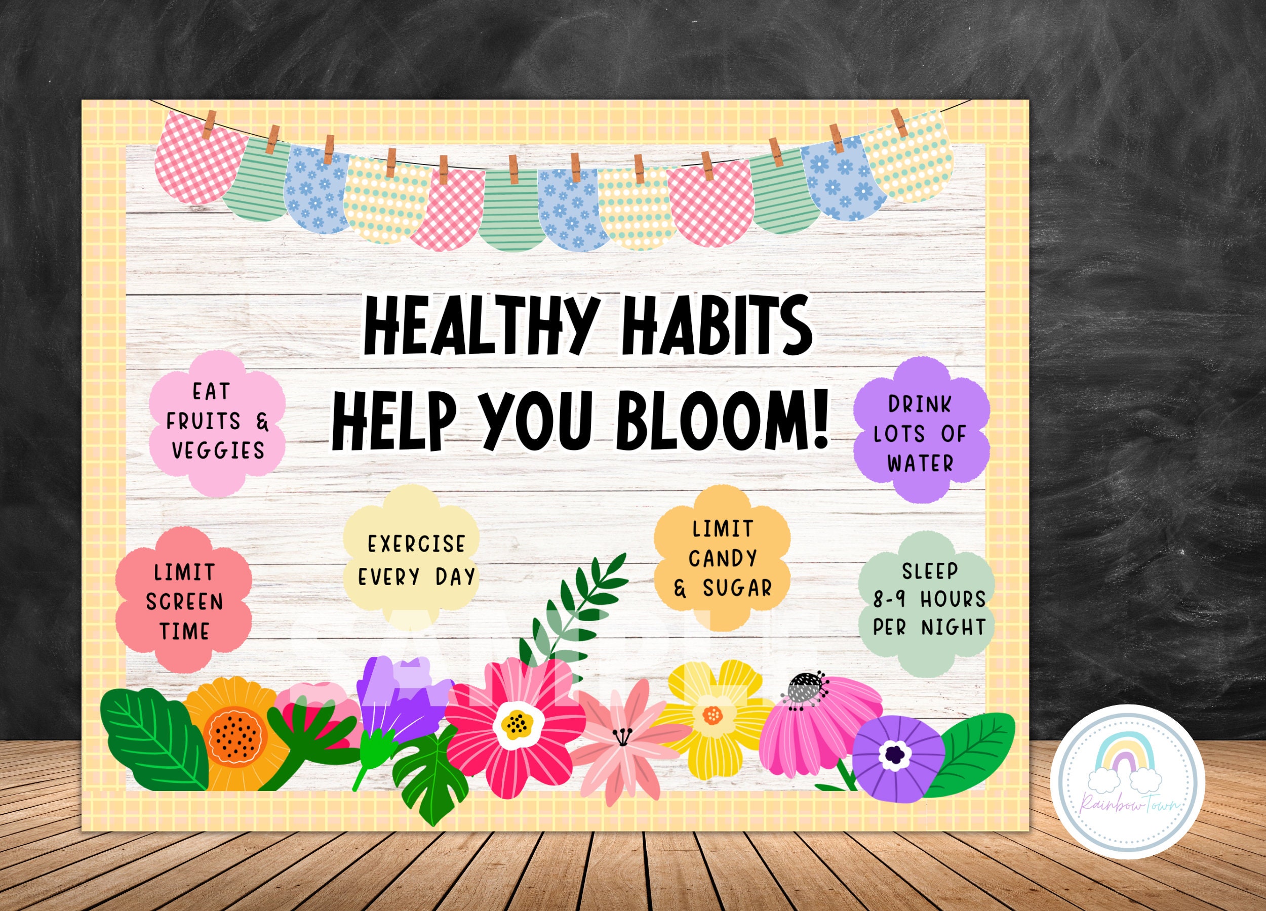 Spring Bulletin Board Kit School Nurse Flower Classroom Decor Printable ...
