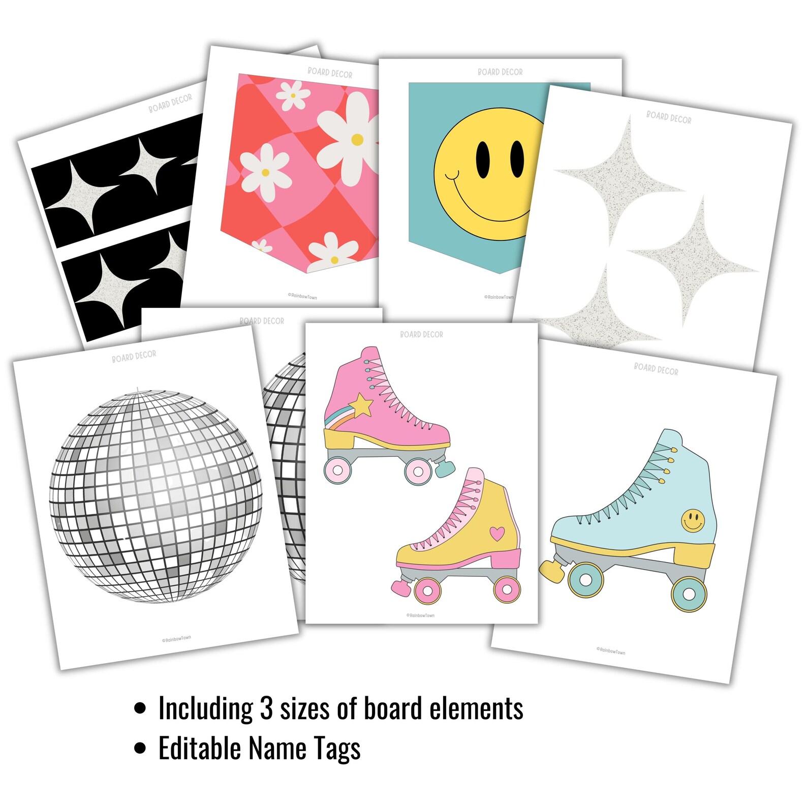 Groovy Roller Skate Bulletin Board Kit: Retro Classroom Decor ...