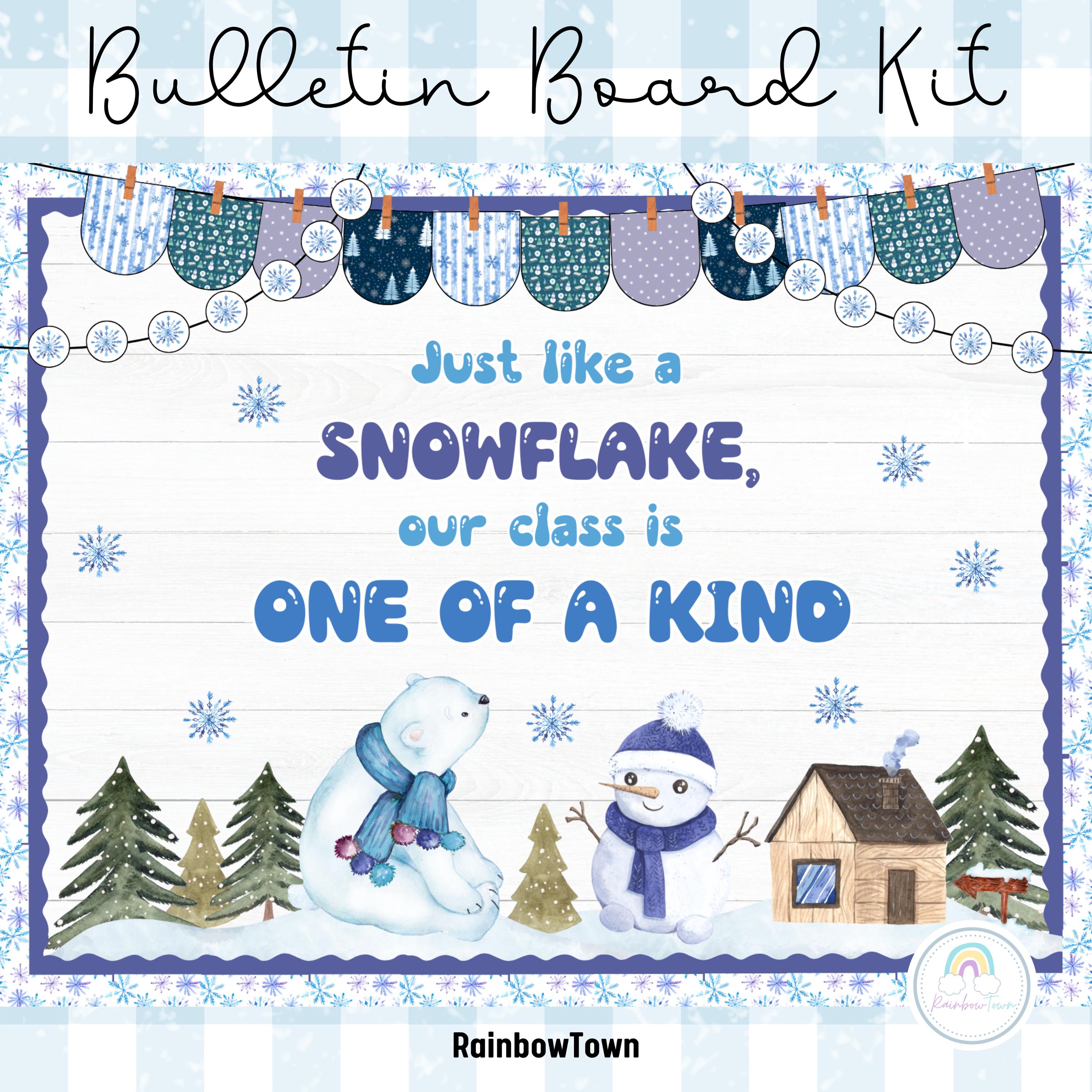 Winter Bulletin Board Kit Kindness Snowflakes Classroom Decoration ...