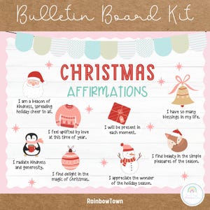 Christmas Affirmations Bulletin Board Kit Printable Positive ...