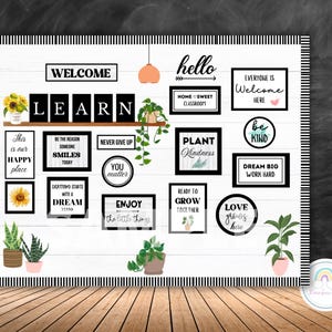 Back to School Bulletin Board Modern Farmhouse Classroom Decor Positive ...