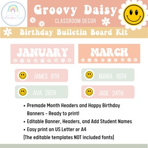 Groovy Birthday Bulletin Board Birthday Display Classroom Decor ...