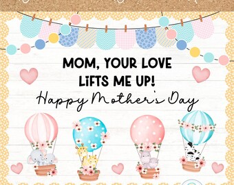 Mother's Day Bulletin Board Kit May Hats Classroom Door Decor Editable ...