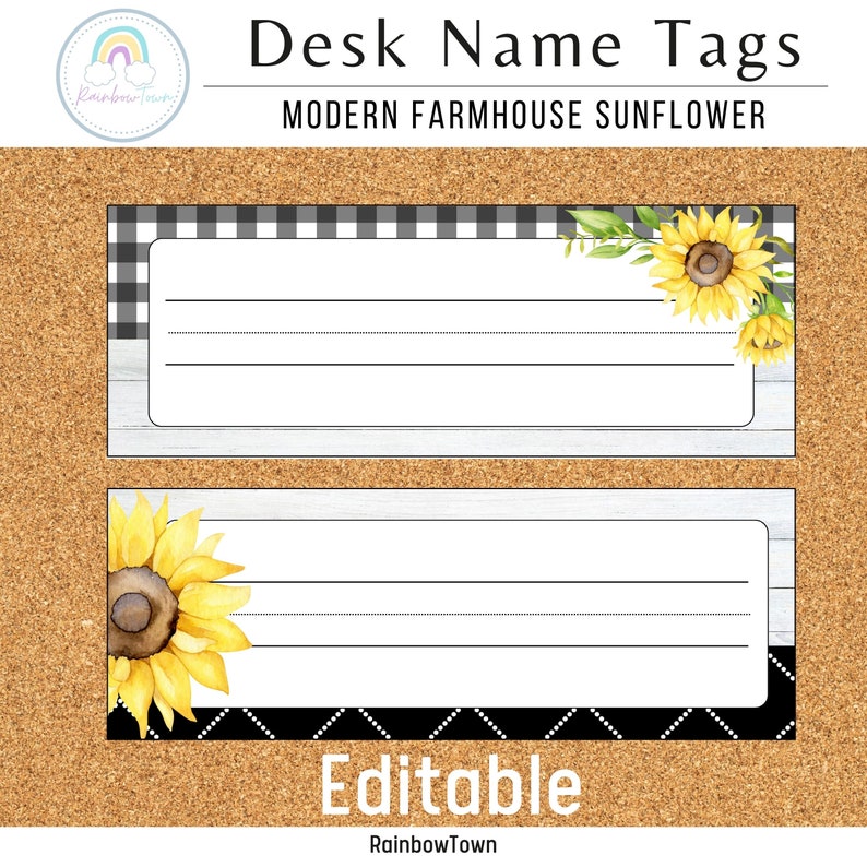 Modern Farmhouse Sunflower Classroom Decor BUNDLE Sunflower - Etsy