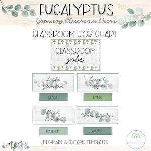 Eucalyptus Classroom Decor Bundle Botanical Classroom Theme Printable ...