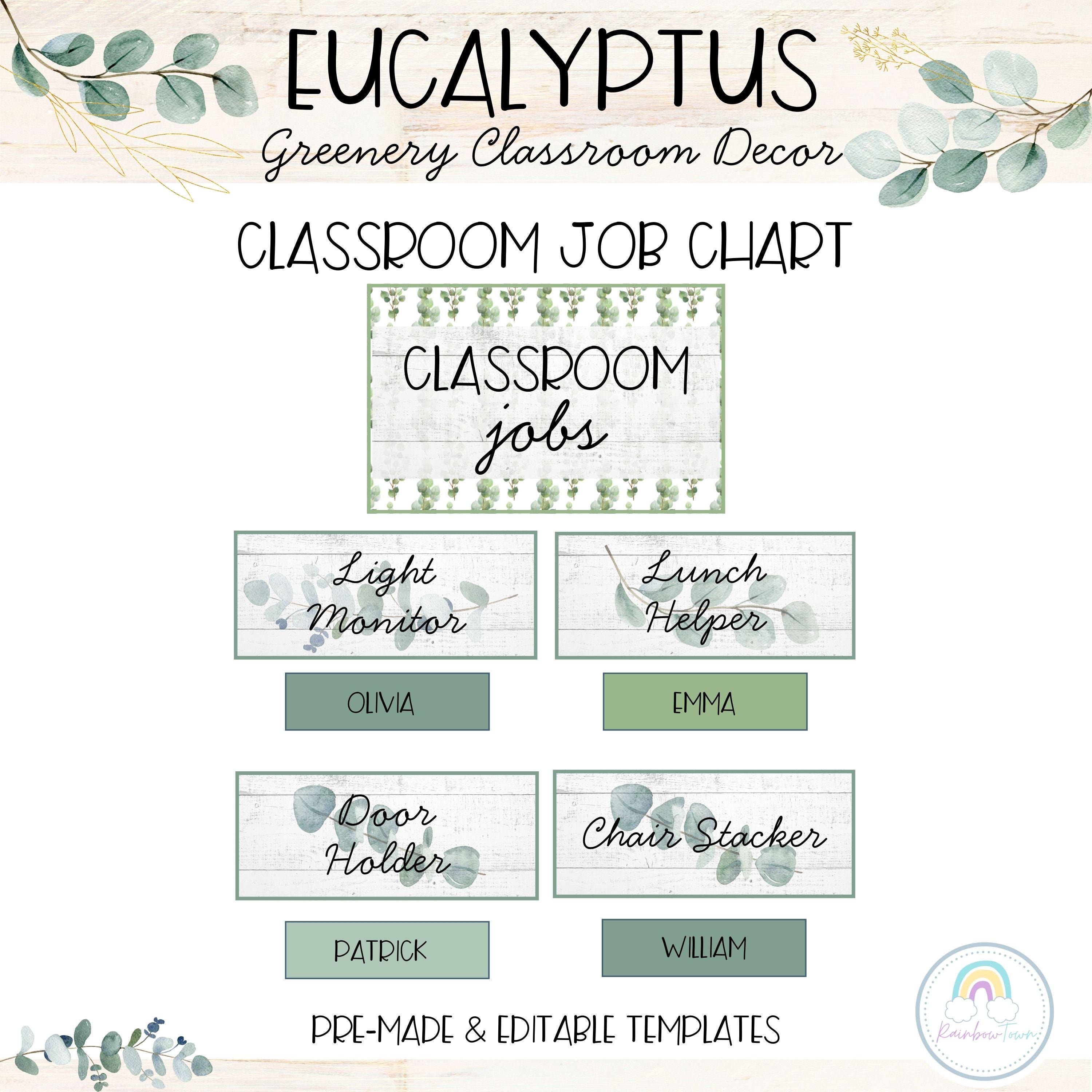 Eucalyptus Classroom Decor Bundle Botanical Decorations Printable ...