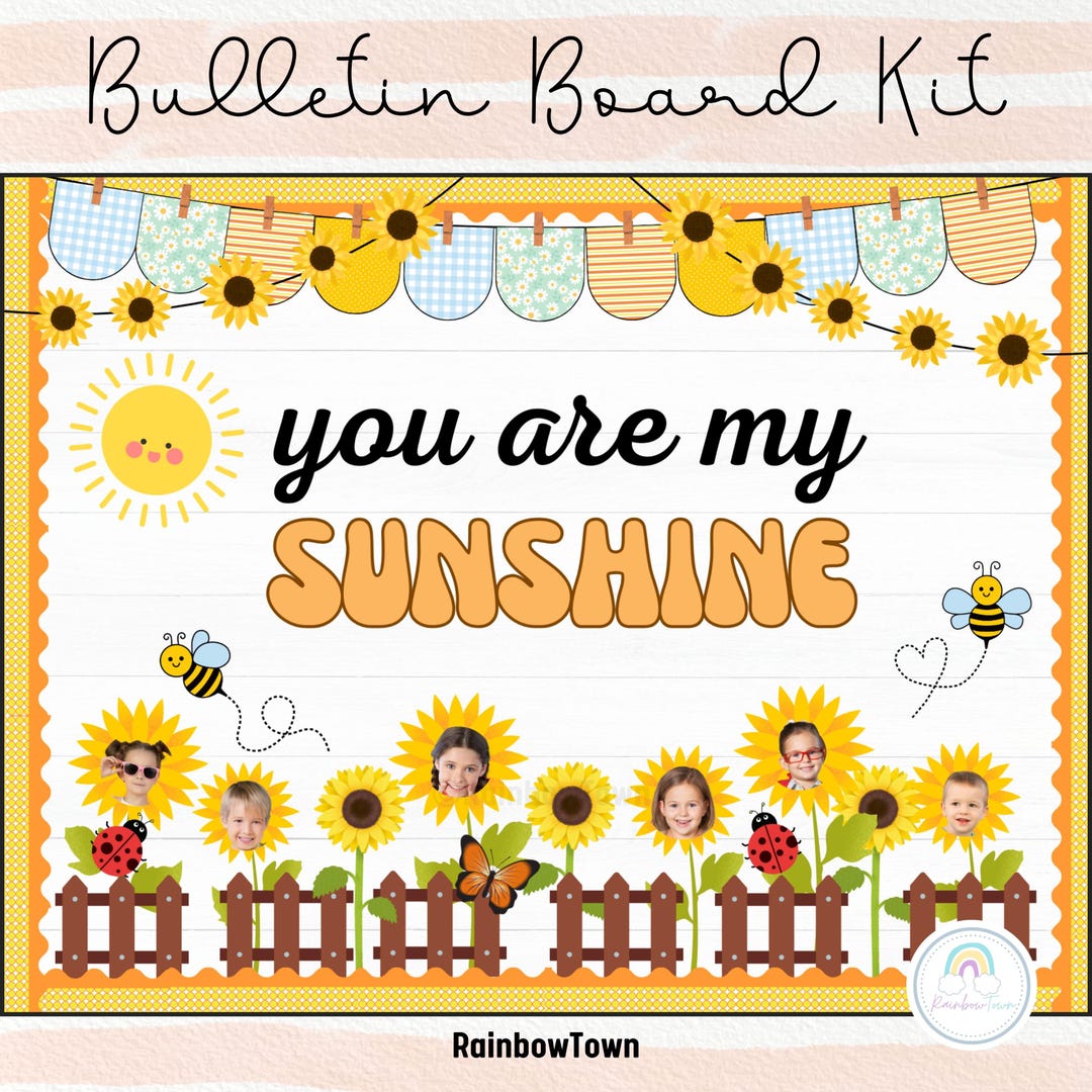 Spring Bulletin Board Kit Sunflower Classroom Decor Printable - Etsy