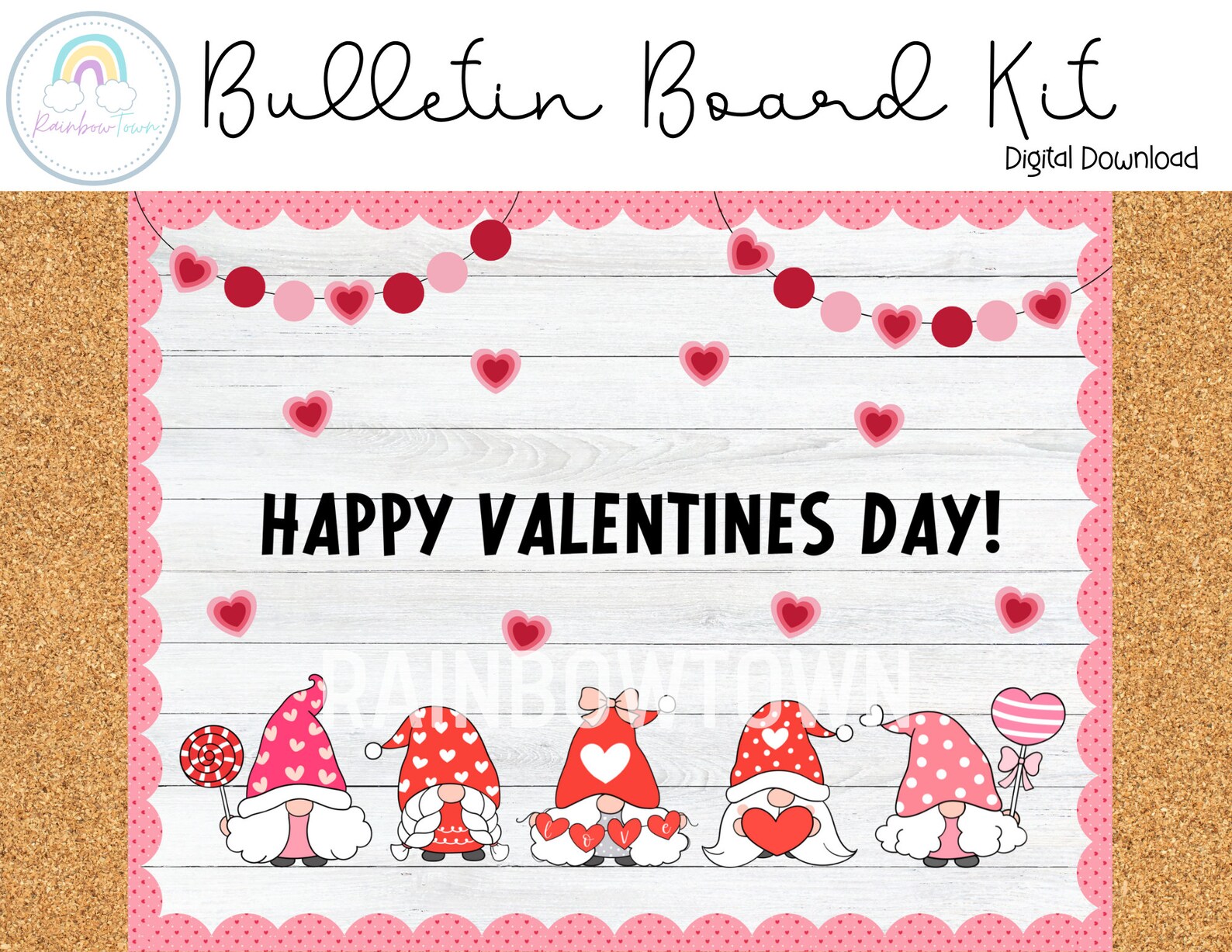 Valentine's Day Bulletin Board Kit Gnomes Classroom Decor Printable - Etsy