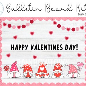Valentine's Day Bulletin Board Kit Gnomes Classroom Decor Printable - Etsy