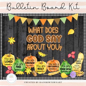 Harvest Fall Bulletin Board Kit | Bible Verses Christian Classroom ...