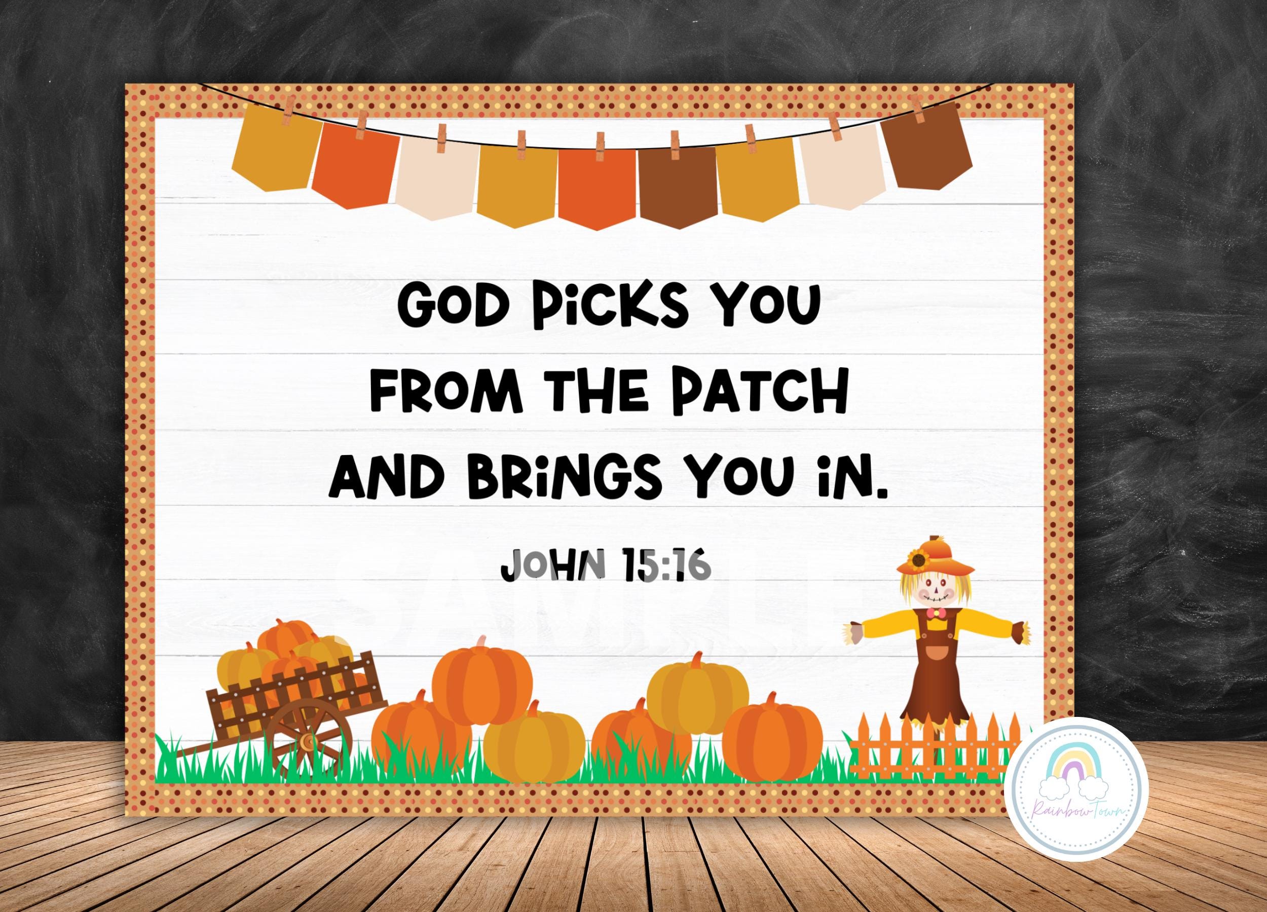 Fall Bulletin Board God Picks You Christian Classroom Decor - Etsy