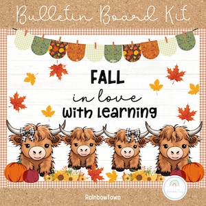 Fall Bulletin Board Highland Cow Bulletin Board Kit Farmhouse Classroom ...