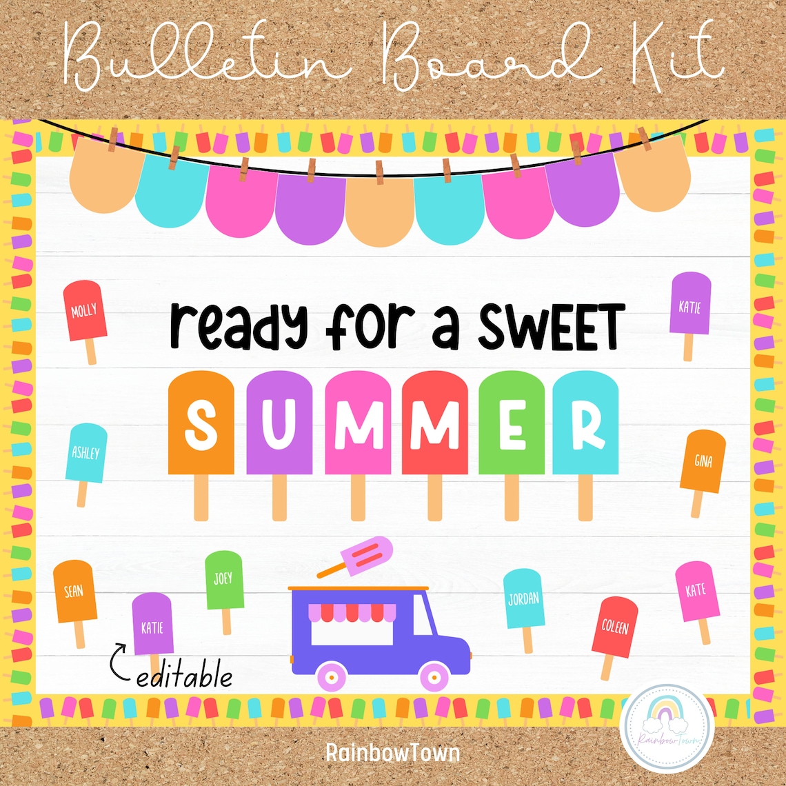 Sweet Summer Popsicle Bulletin Board Kit (PNG and PDF) - Etsy