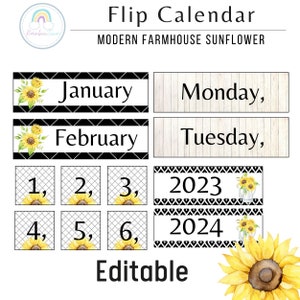 Modern Farmhouse Sunflower Classroom Decor Bundle Sunflower Classroom ...