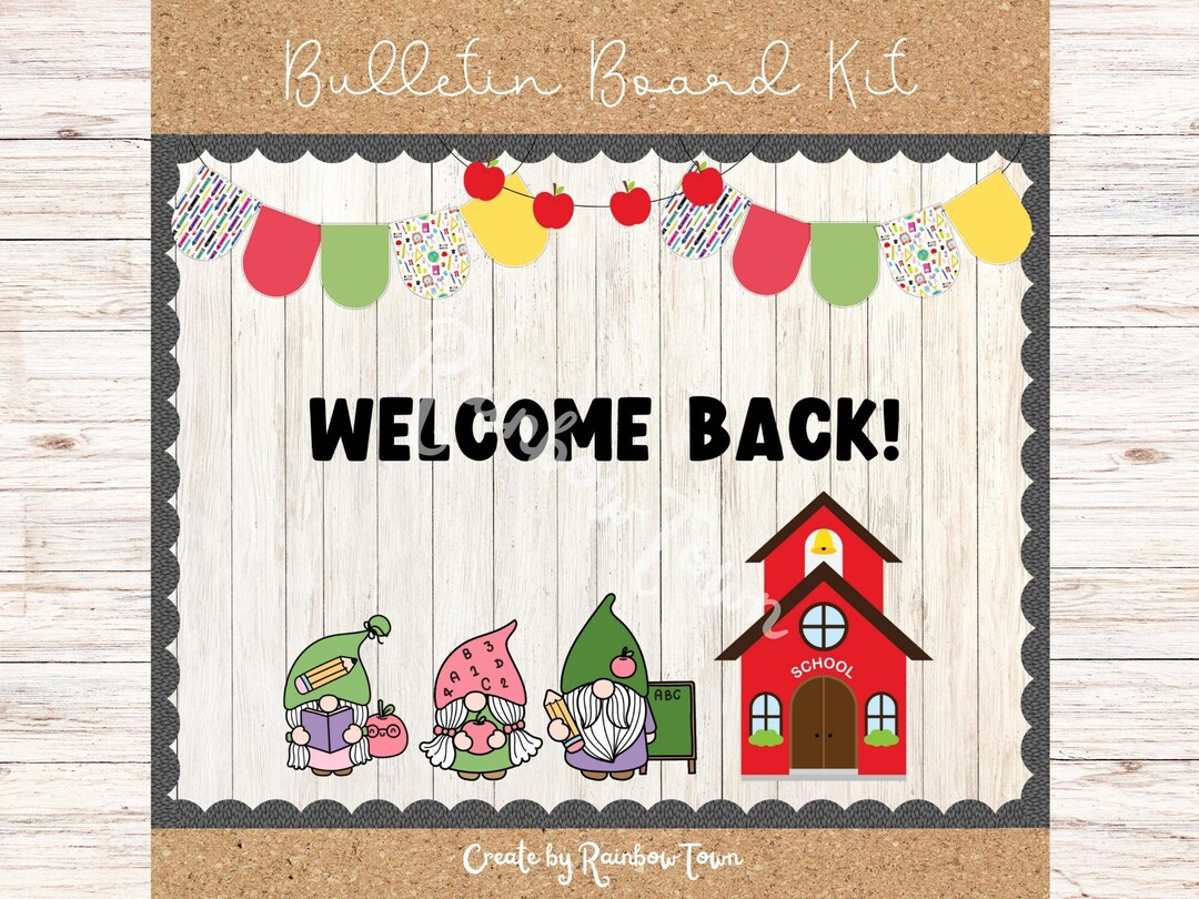 Back to School Bulletin Board Kit Gnome Classroom Decoration Welcome ...