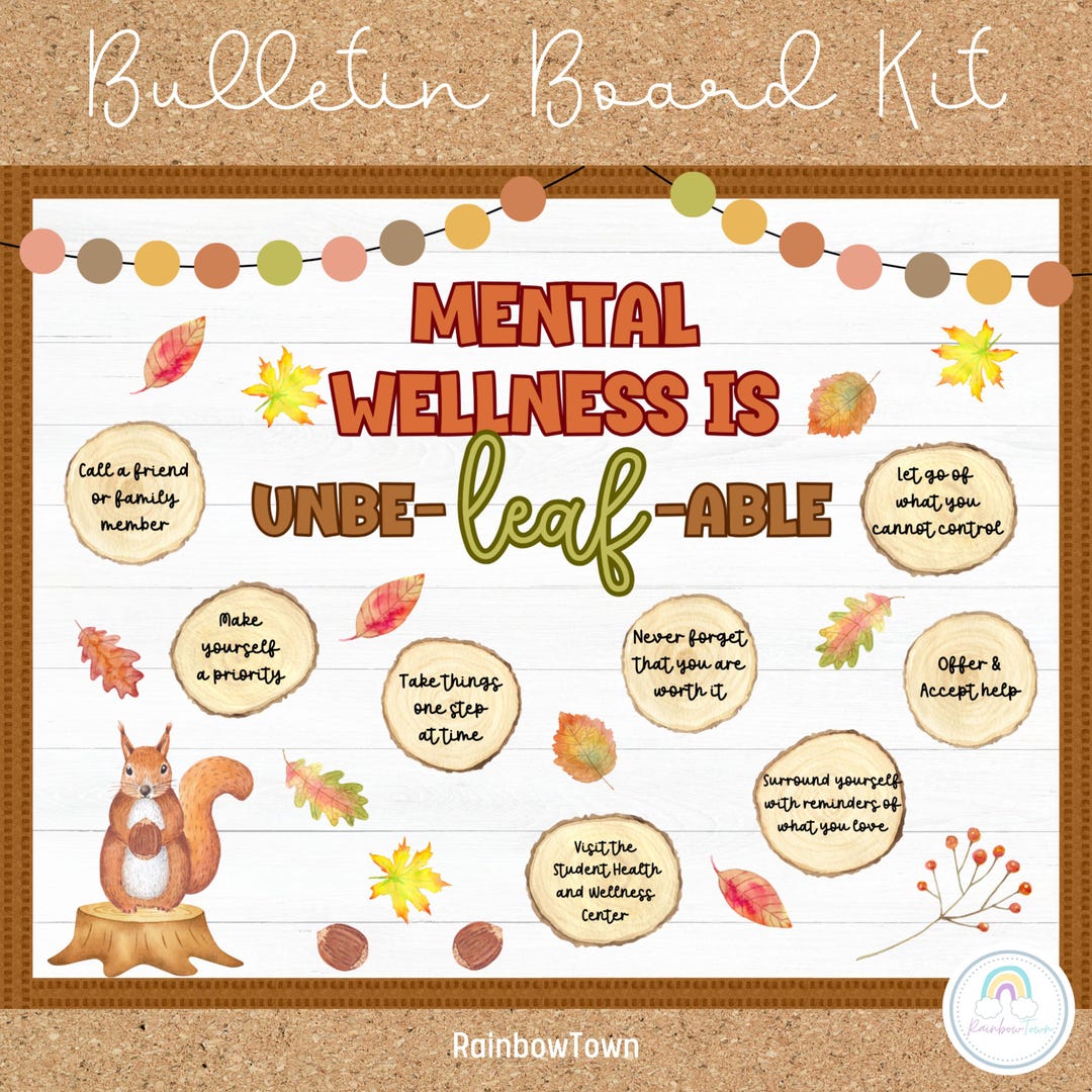 Fall Mental Health Bulletin Board Kit | School Nurse Decor | Autumn ...