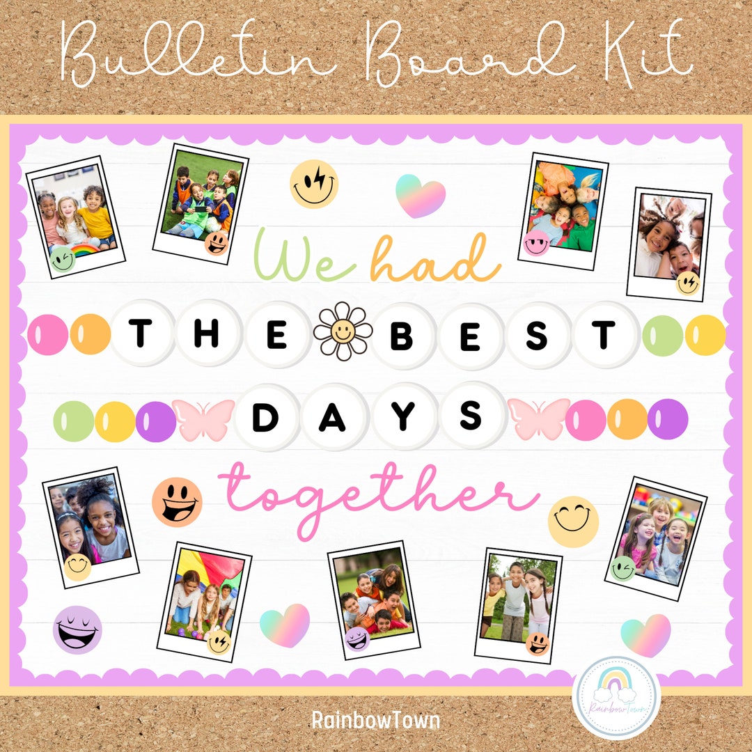 End of Year Bulletin Board Kit Friendship Bracelet Photo Memories ...