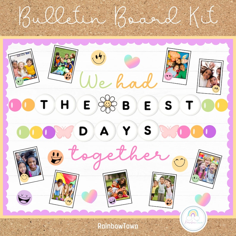 End of Year Bulletin Board Kit Friendship Bracelet Photo Memories ...