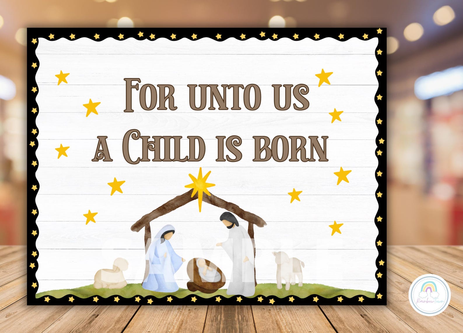 Nativity Scene Bulletin Board Kit | Minimalist Christmas Classroom ...