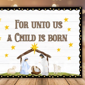 Nativity Scene Bulletin Board Kit | Minimalist Christmas Classroom ...