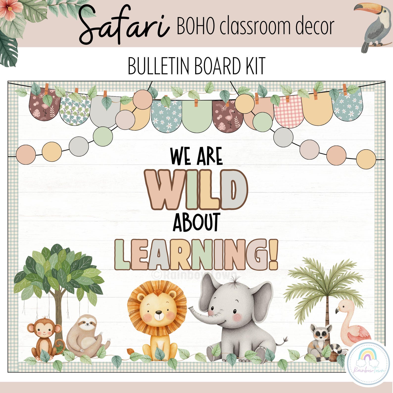 Safari Classroom Decor Bundle Calm Jungle Theme Decorations Printable ...