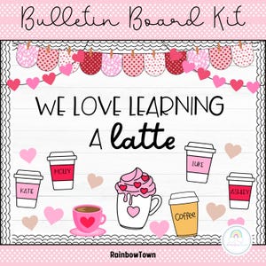 Valentine's Day Bulletin Board Kit Latte Love Classroom Door Decor ...