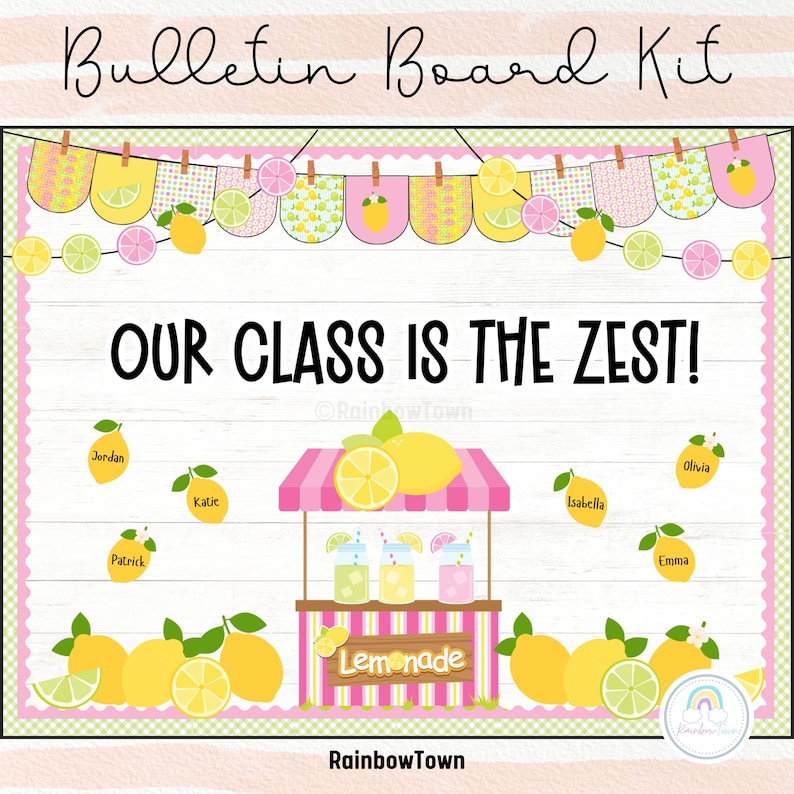 Summer Bulletin Board Kit Lemon Classroom Decor Printable & Editable - Etsy