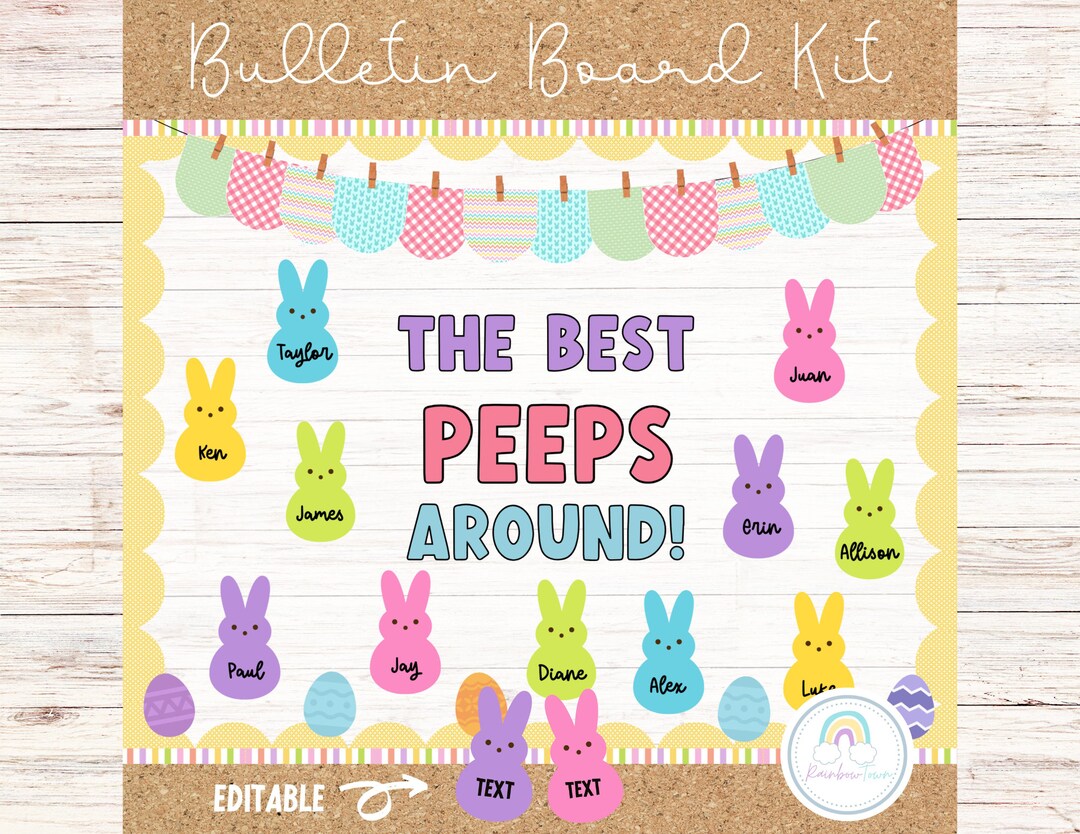 Bunny Peeps Bulletin Board Easter Bulletin Board Spring Classroom ...