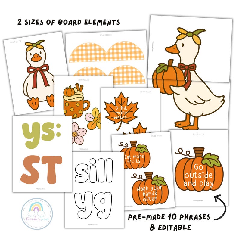Fall Bulletin Board Kit Healthy Habits Silly Goose Classroom Decor ...