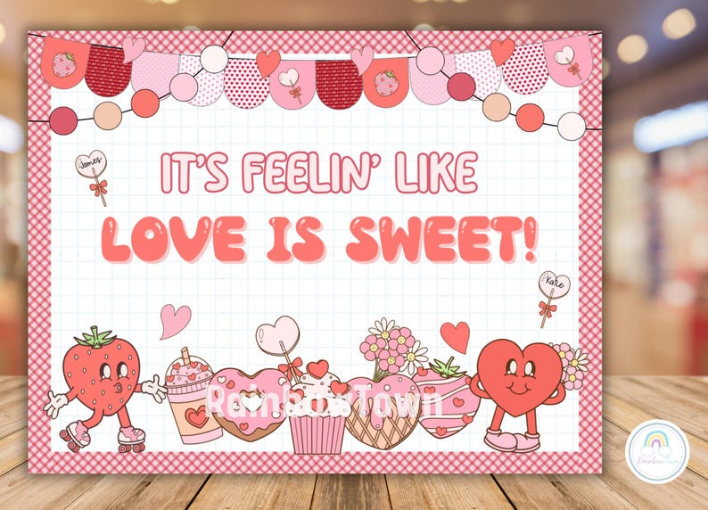 Valentine's Day Bulletin Board Kit Groovy Kindness Classroom Decor ...